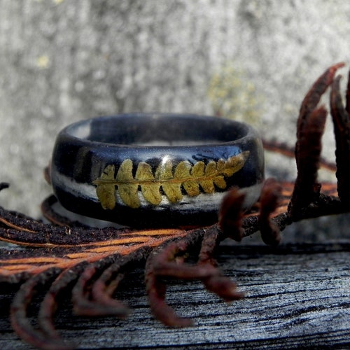 Wedding Forest Rings Fern Wood Ring Minimalist Wooden Ring | Etsy