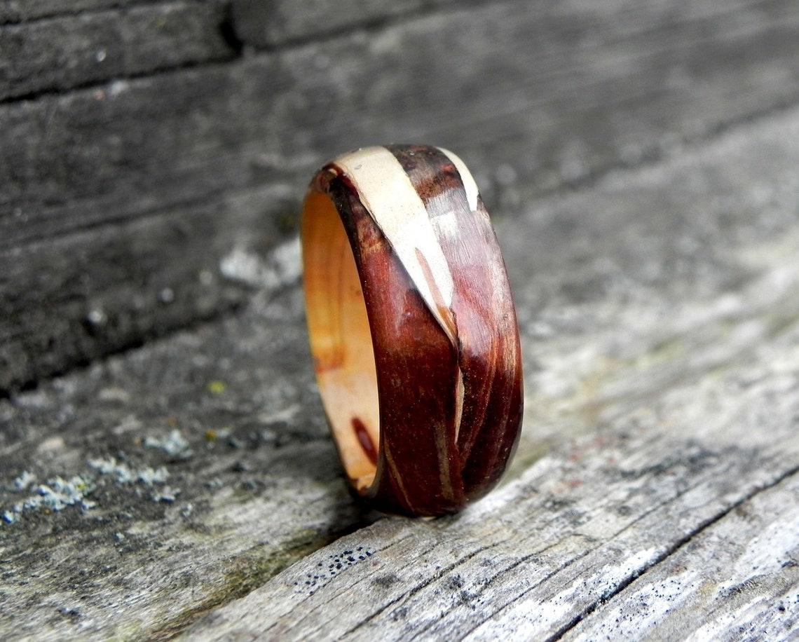 FOREST Bark Wood Ring Wooden Wedding Rings Resin Wood Ring | Etsy