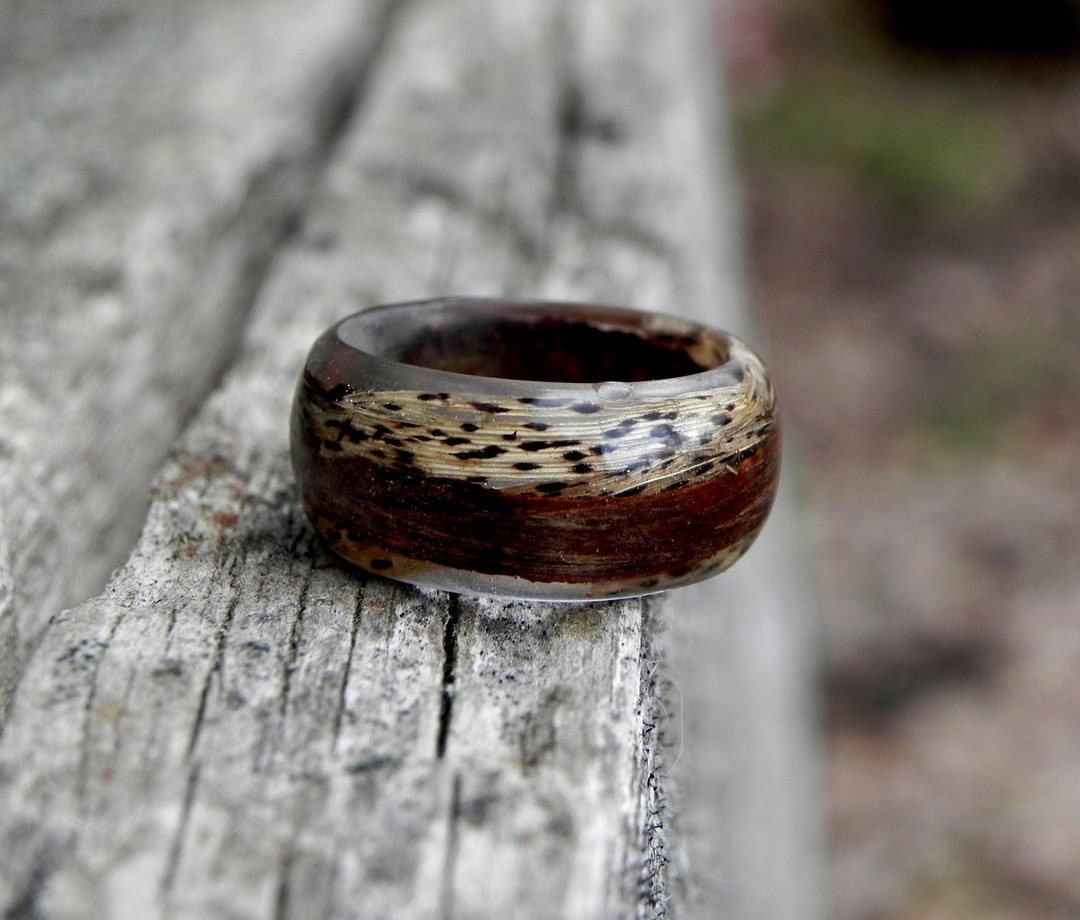 Wedding Forest Ring, Wood Nature Ring, Resin Wood Ring, Bentwood Bark ...