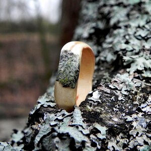 Nature Forest Ring, Moss Birch Ring, Birch Bark Resin Ring, Women ...