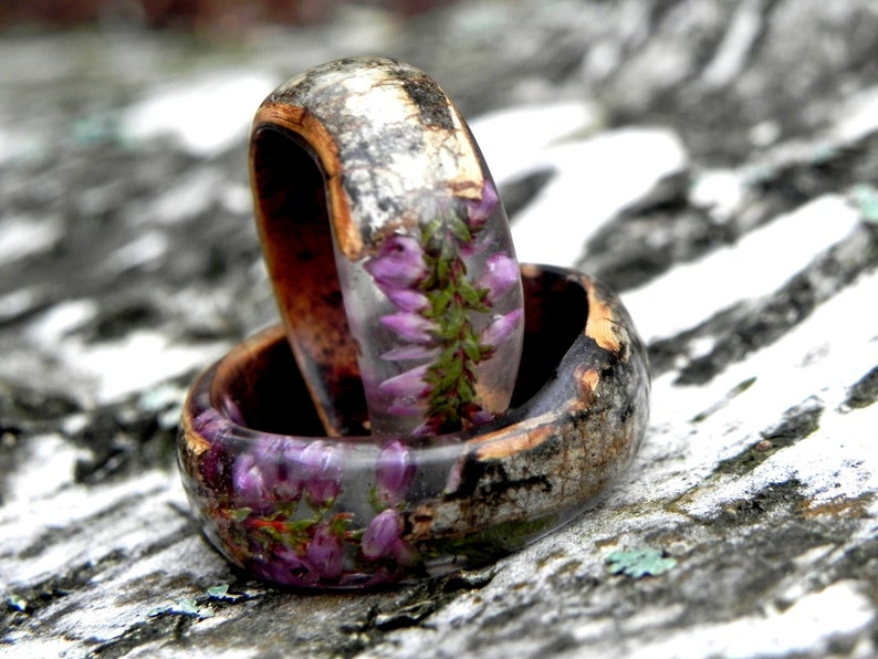 Winter Wedding Rings Forest Birch Ring Heather Women Ring | Etsy