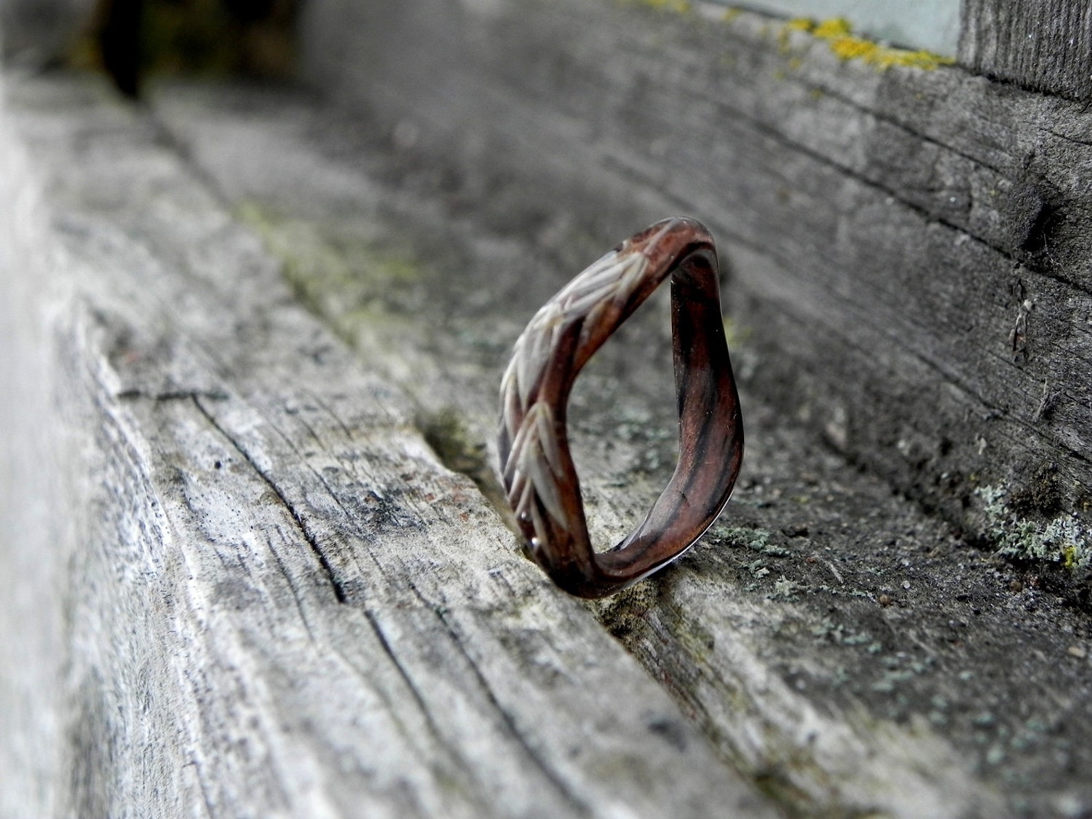 Plant Wedding Ring Wood Grass Ring Resin Wooden Ring Women | Etsy