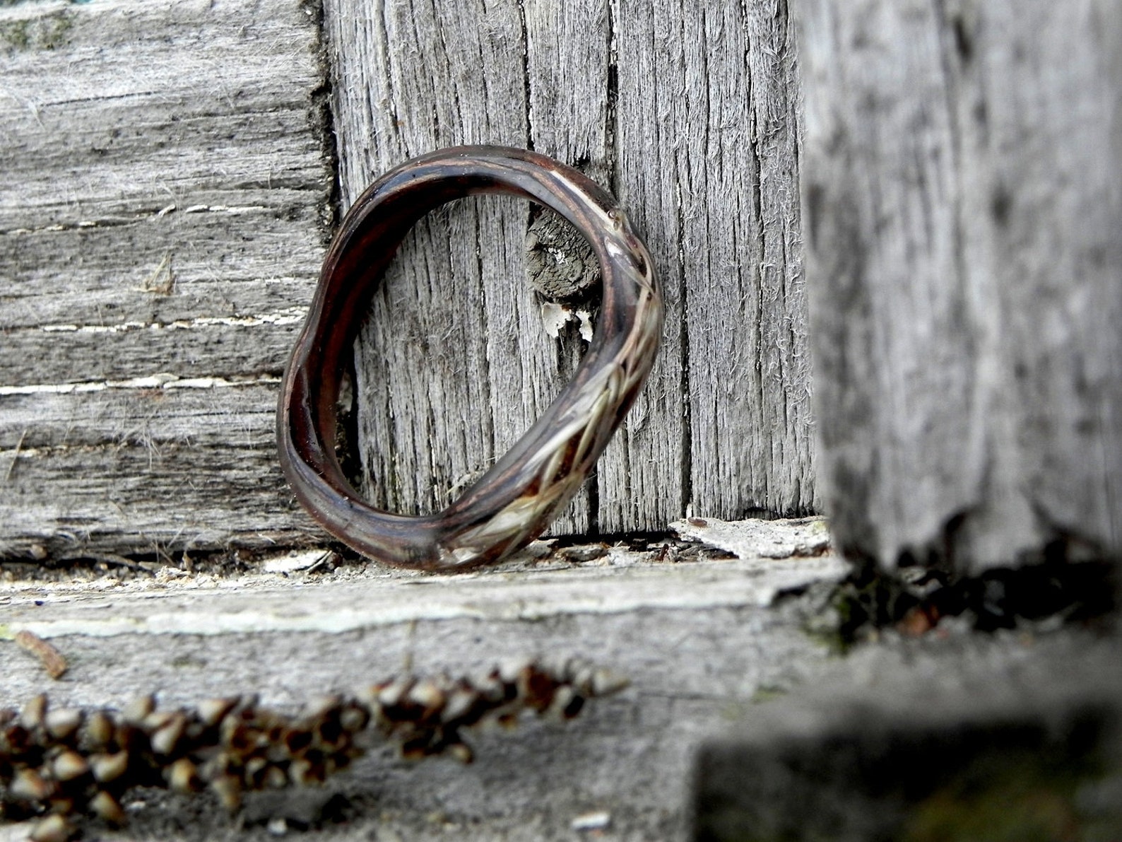 Plant Wedding Ring Wood Grass Ring Resin Wooden Ring Women | Etsy