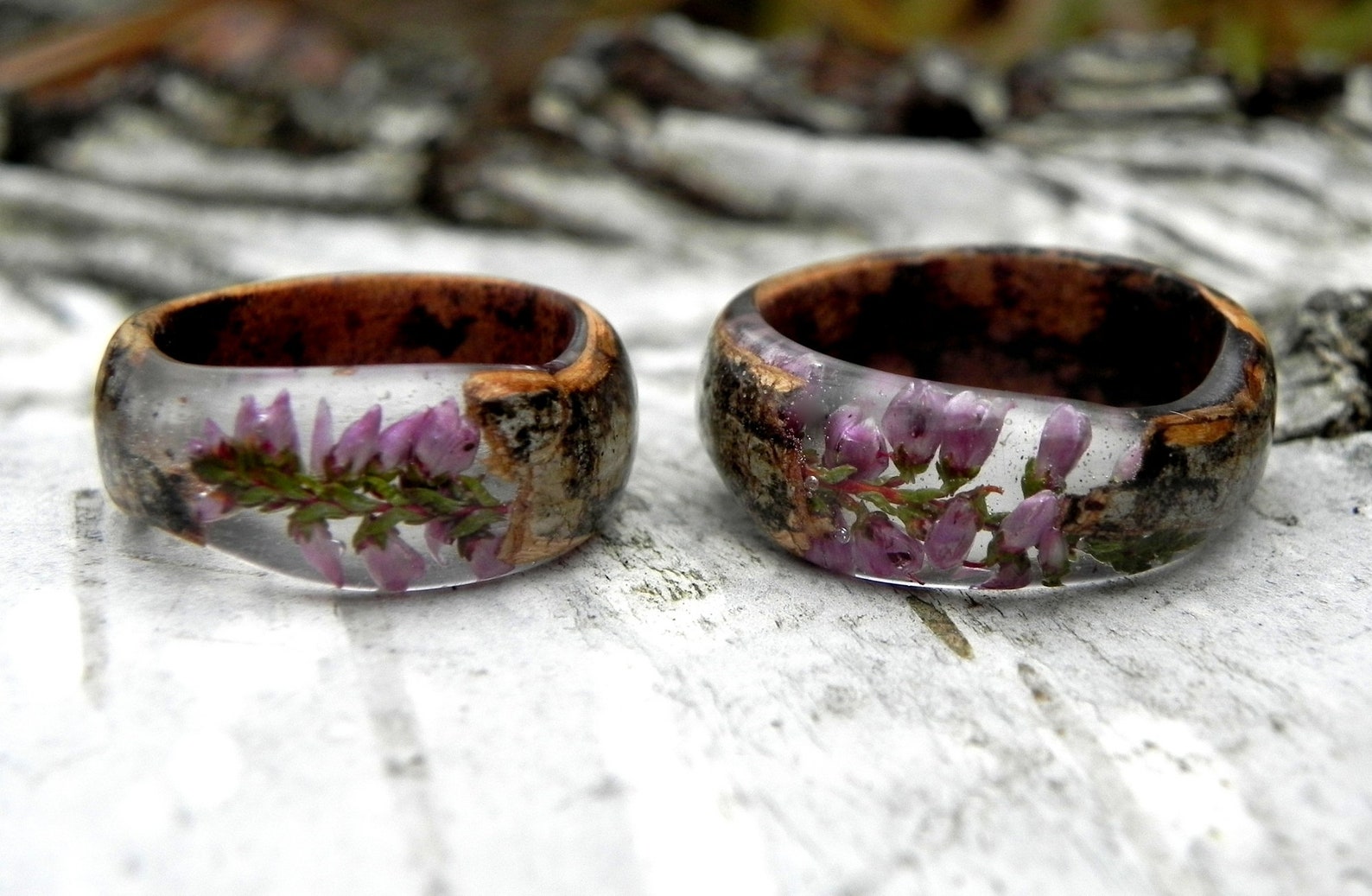 Winter Wedding Rings Forest Birch Ring Heather Women Ring | Etsy