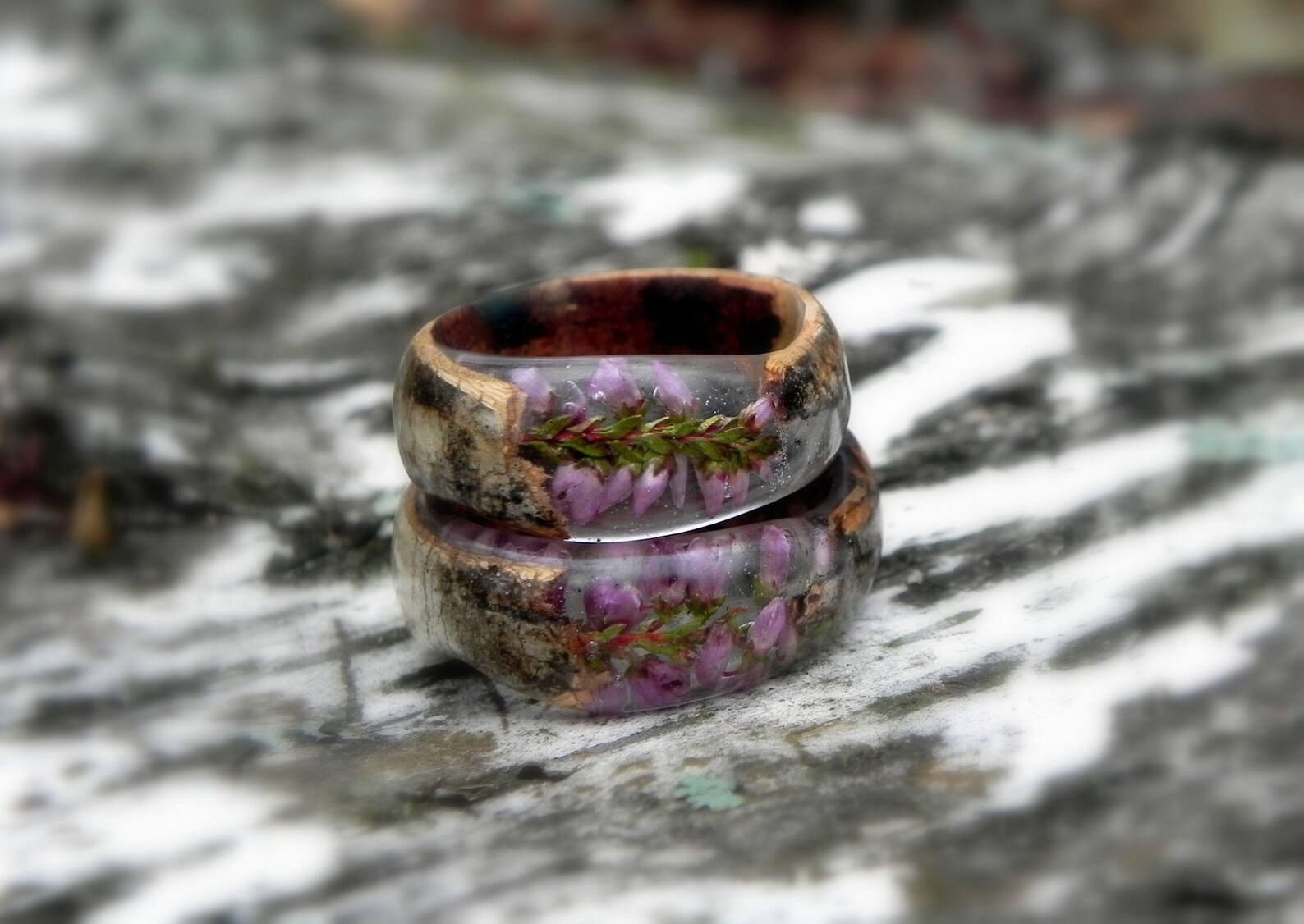Winter Wedding Rings Forest Birch Ring Heather Women Ring | Etsy