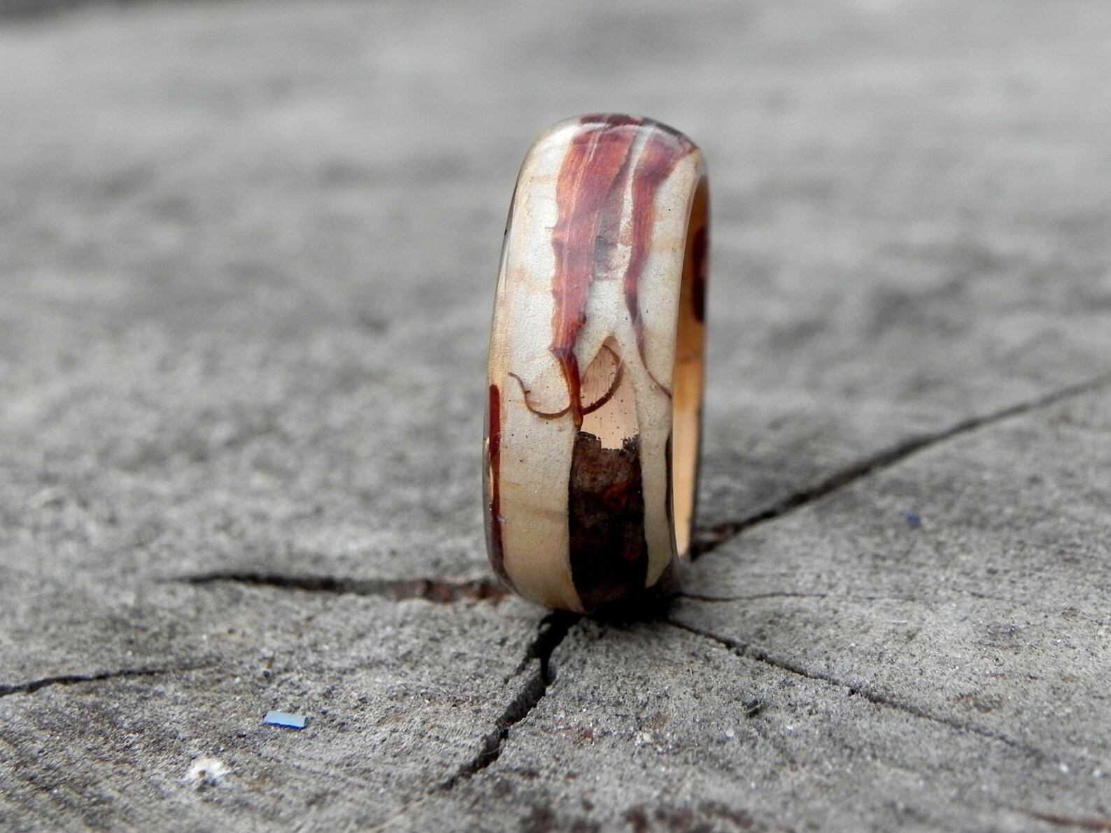 FOREST Bark Wood Ring Wooden Wedding Rings Resin Wood Ring | Etsy