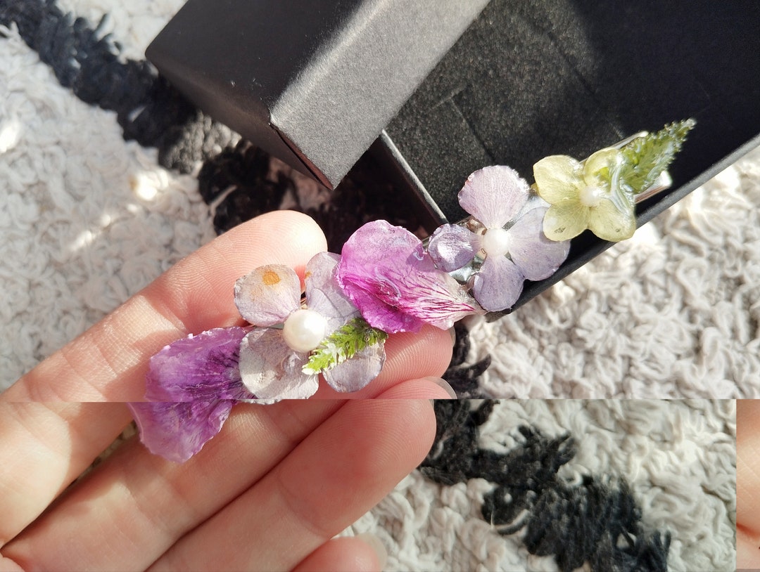 Real Flowers Hair Clip, Bohemian Wedding Hair Flowers, Natural Inspired ...