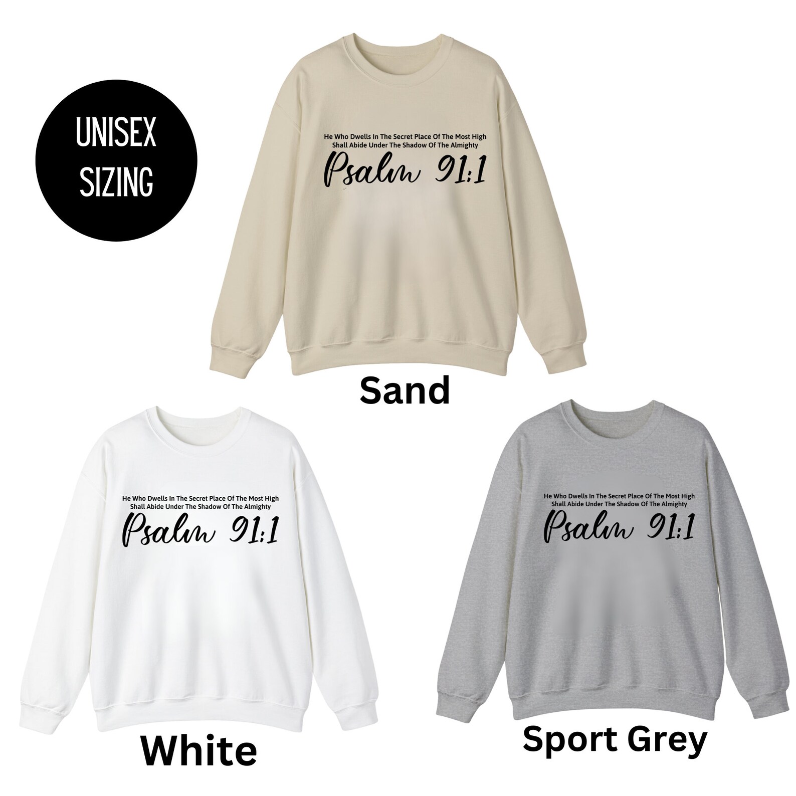 Psalm 91:1 Bible Verse Christian Bible Verse Sweatshirt Scripture ...