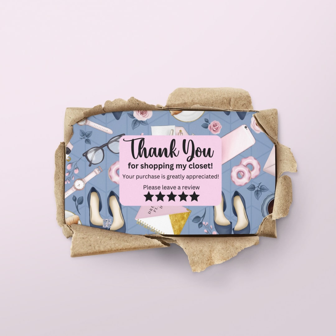 Thank You for Shopping My Closet Cards, Poshmark Thank You Cards, Thank ...