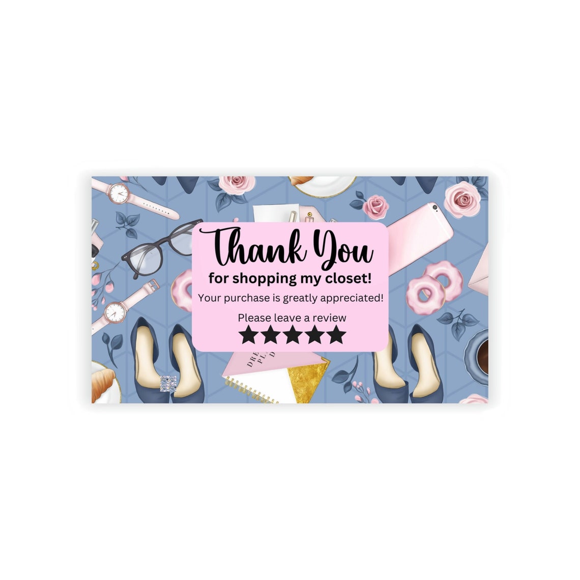 Thank You for Shopping My Closet Cards, Poshmark Thank You Cards, Thank ...