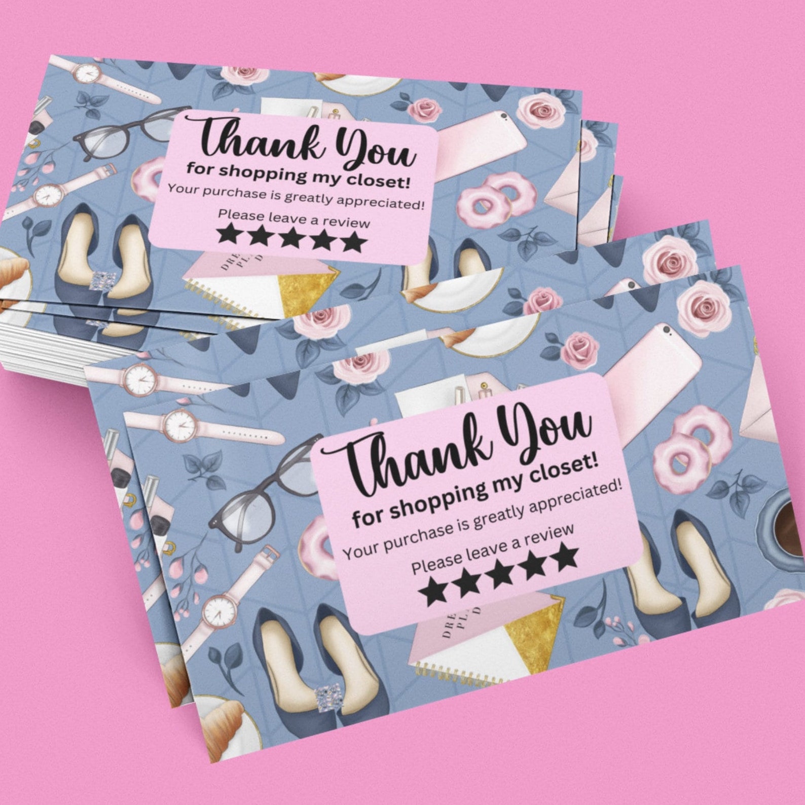 Thank You for Shopping My Closet Cards, Poshmark Thank You Cards, Thank ...