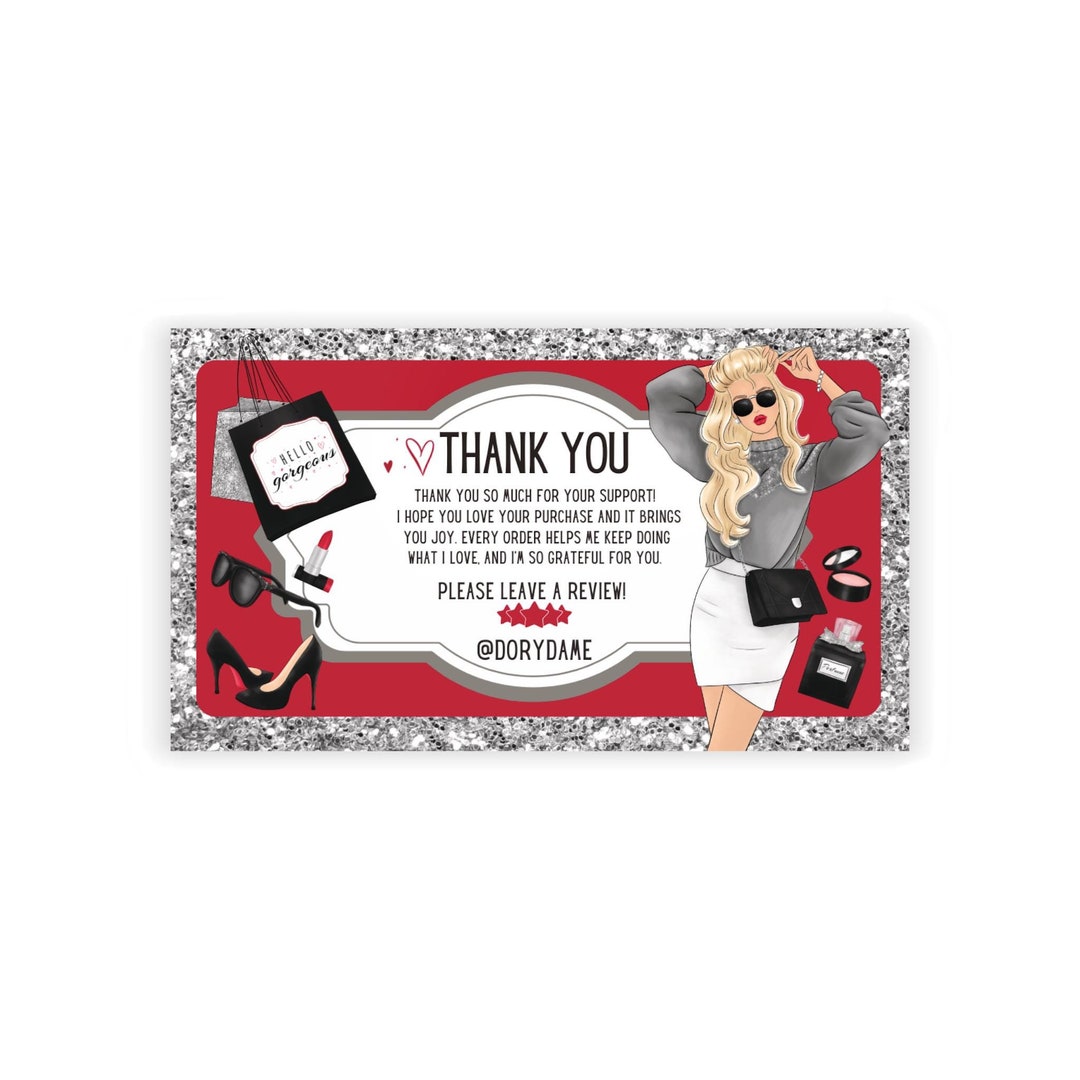Custom Thank You for Shopping My Poshmark Closet, Ebay Business Cards ...