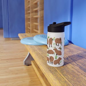 Kids Capybara Tumbler Water Bottle for Children, Personalized Animal ...