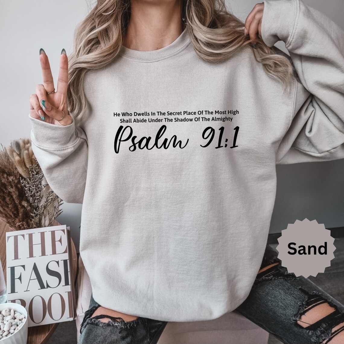 Psalm 91:1 Bible Verse Christian Bible Verse Sweatshirt Scripture ...