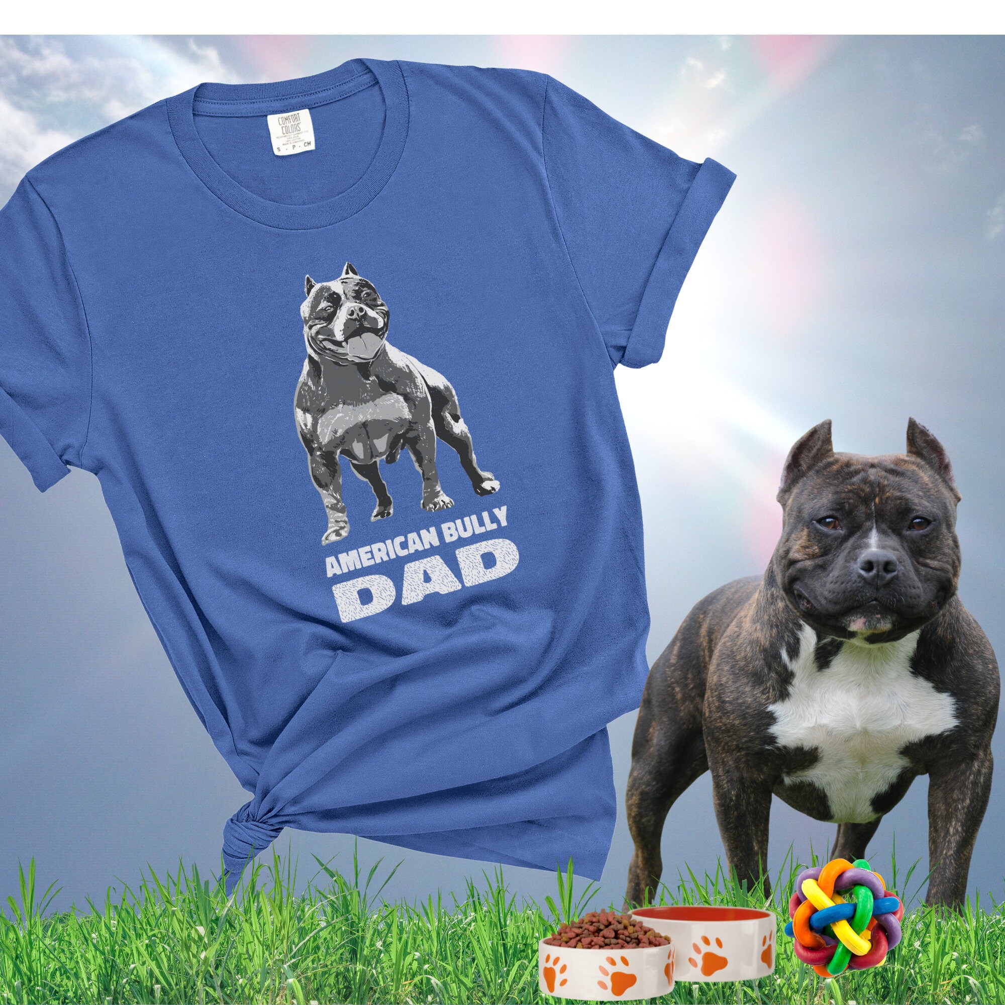 American Bully Dog Dad, Bull Dog Dad Shirt, American Bully Shirt for ...