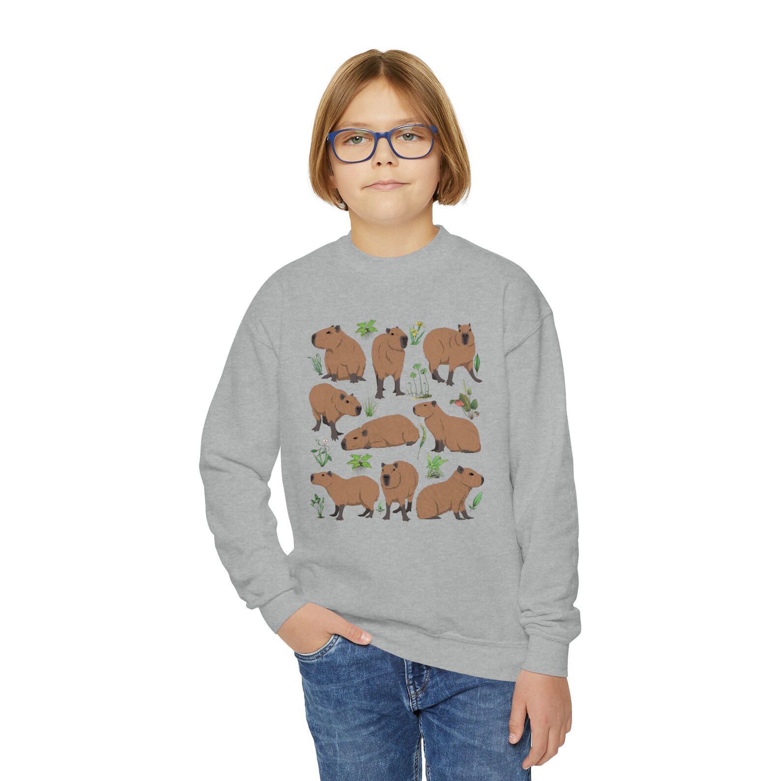 Capybara Youth Crewneck Sweatshirt, Capybara Giant Hamster South ...