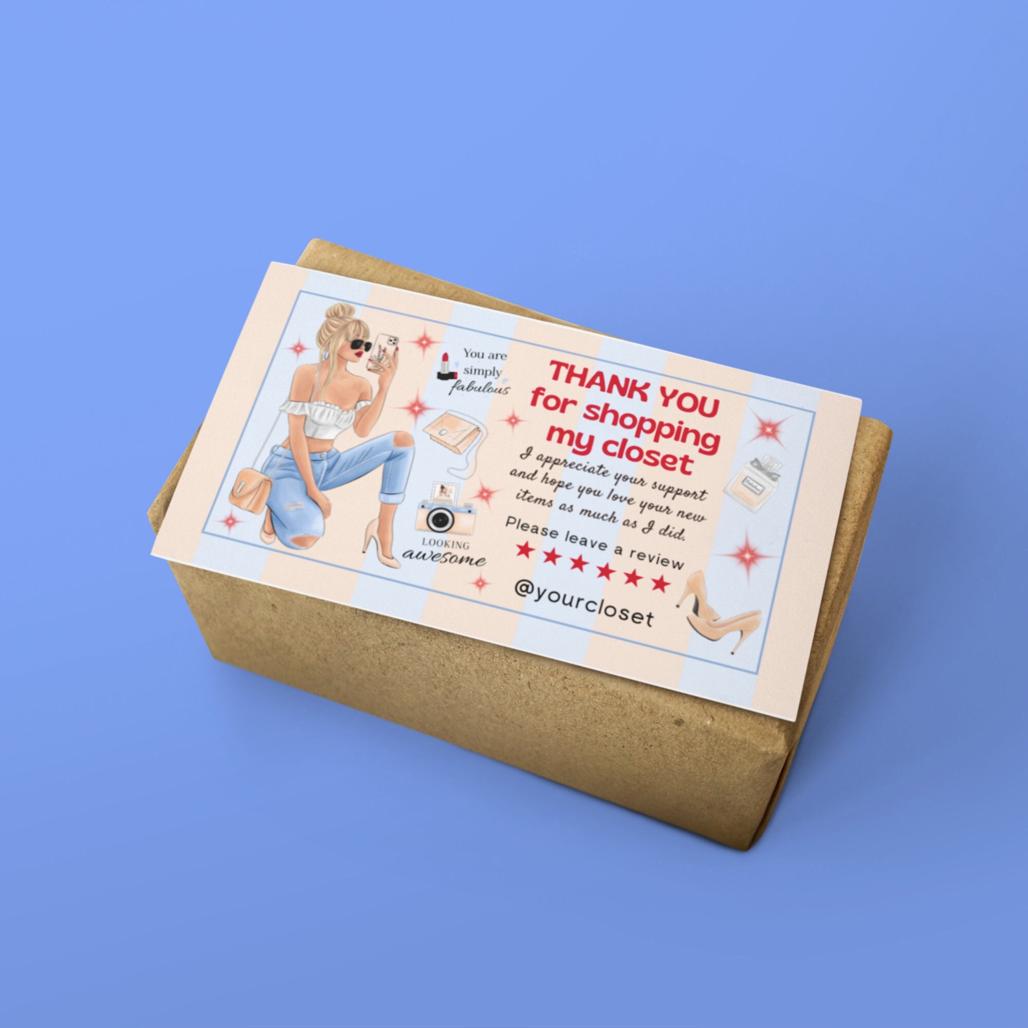 Thank You for Shopping My Closet Cards, Poshmark Thank You Cards, Thank ...