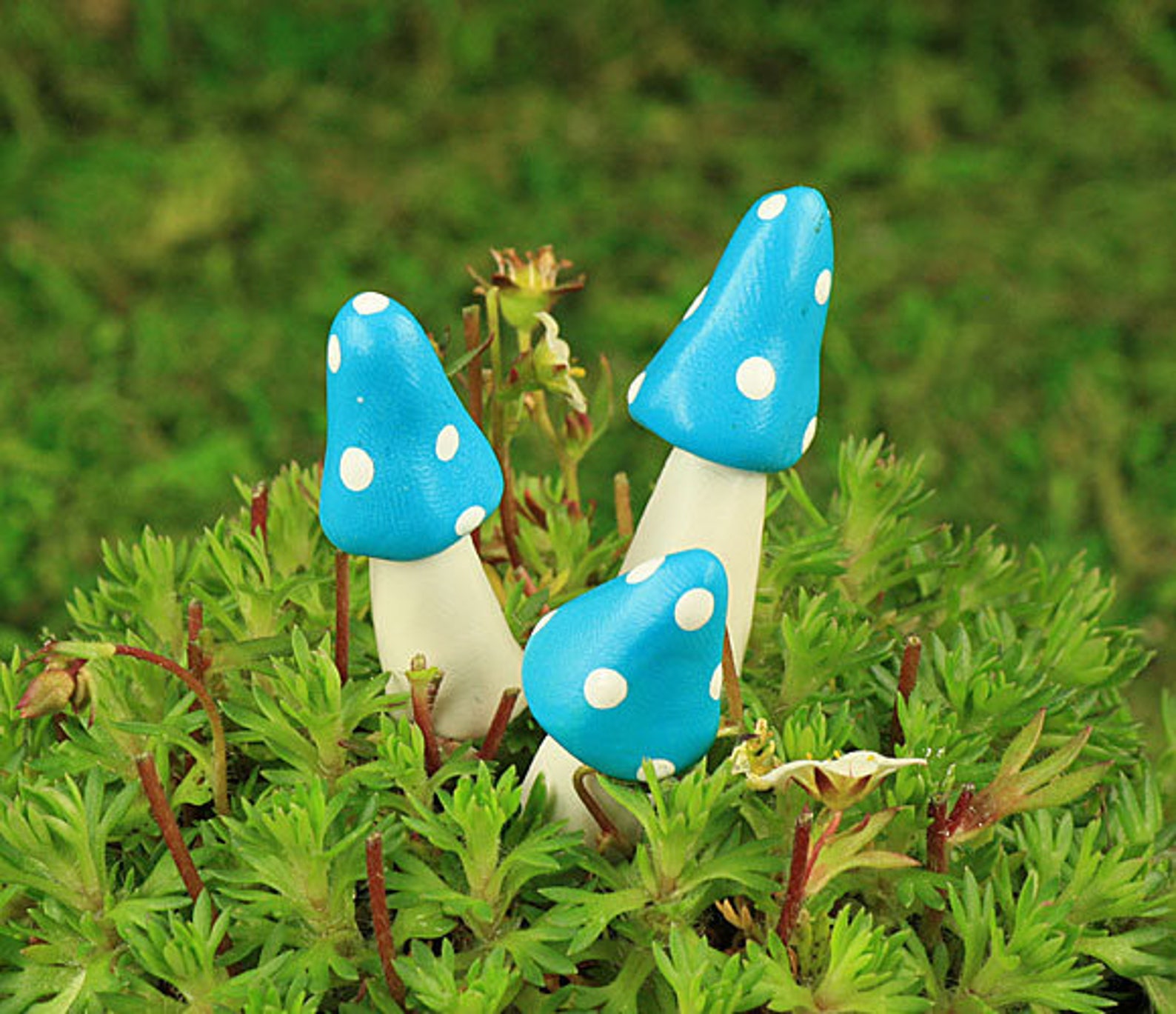 Set of 3 Woodland Mushrooms, Fairy Garden Mushrooms, Fairy Toadstools ...