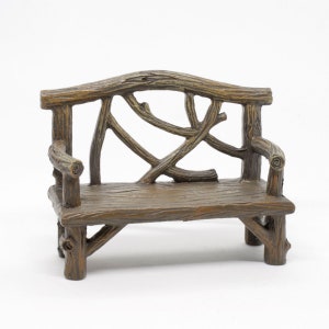 Log Effect Miniature Fairy Garden Bench, Fairy Bench, Fairy Seat, Fairy ...