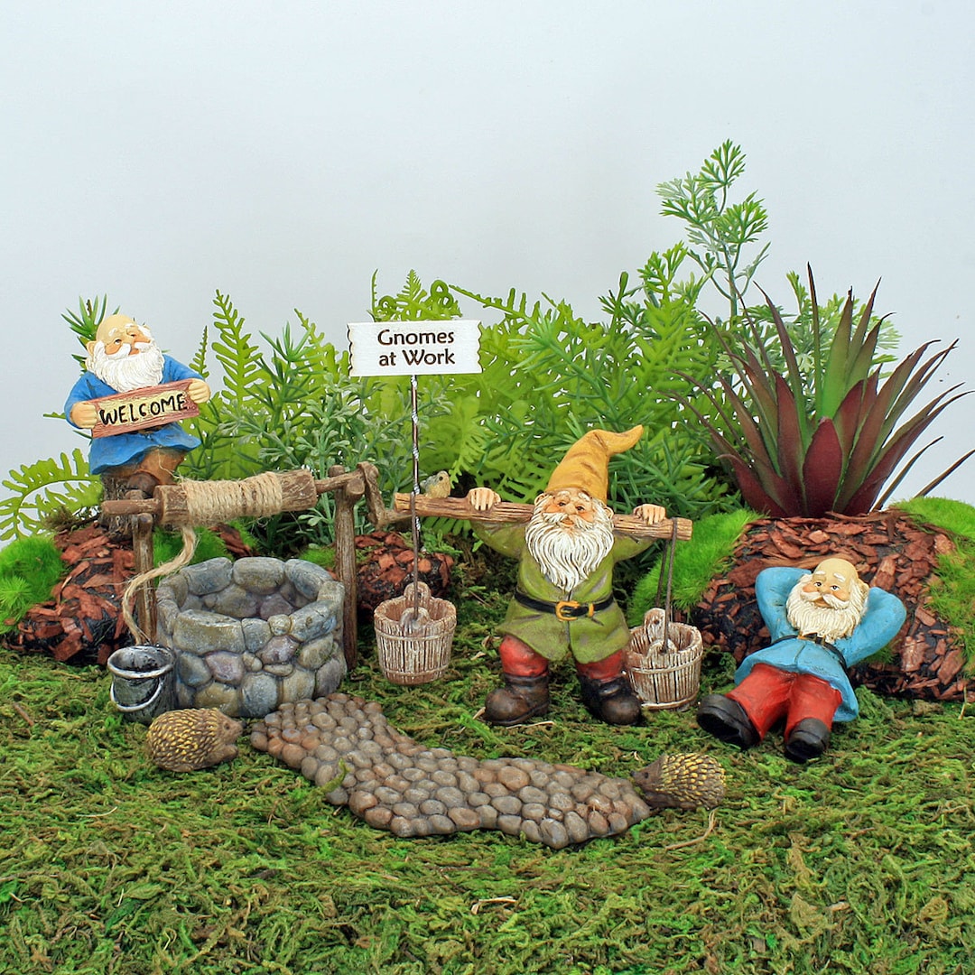 Gnome Themed Fairy Garden Set, Starter Fairy Garden, DIY Fairy Garden ...
