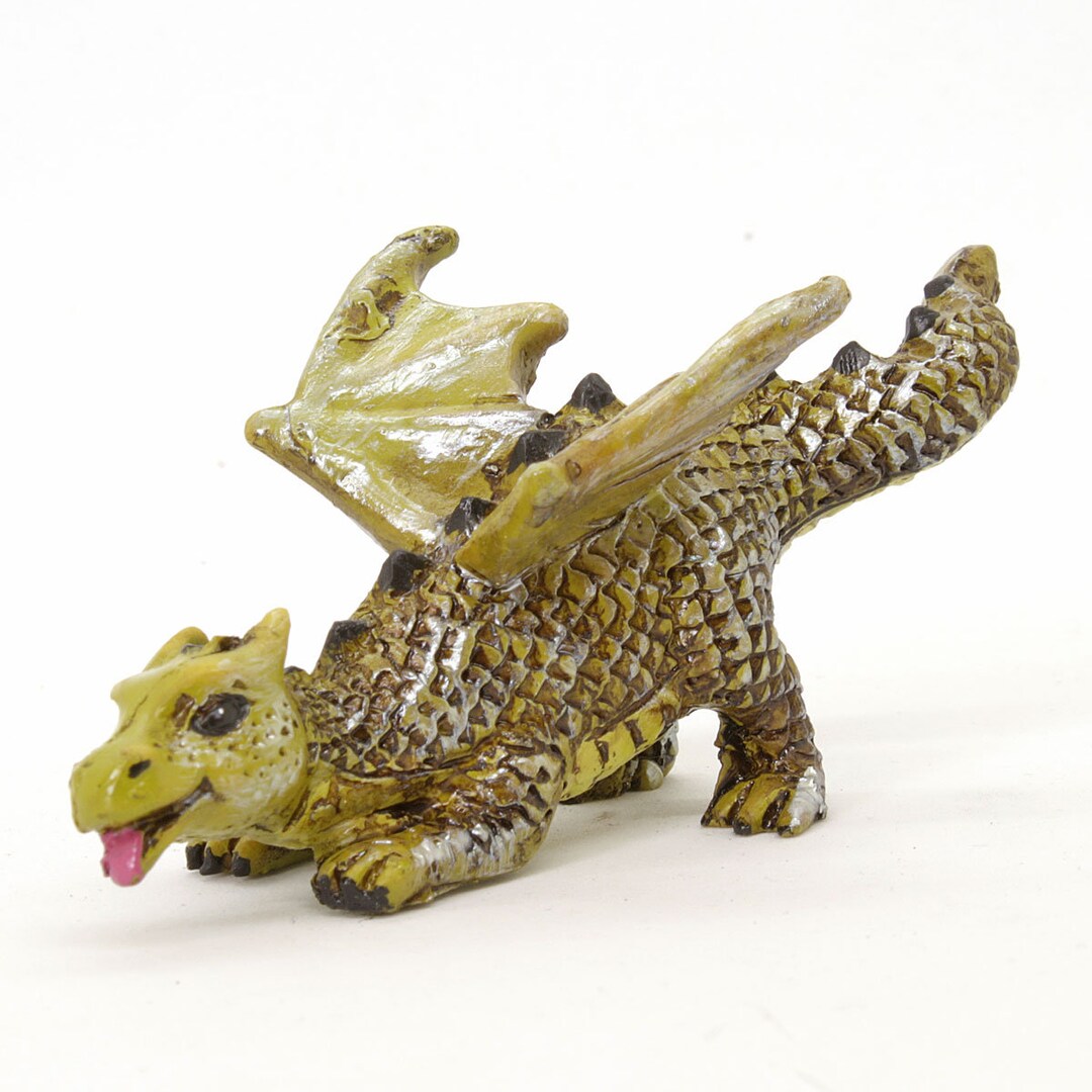 Little Green Dragon, Miniature Dragon Figure, Fairy Garden Accessory ...
