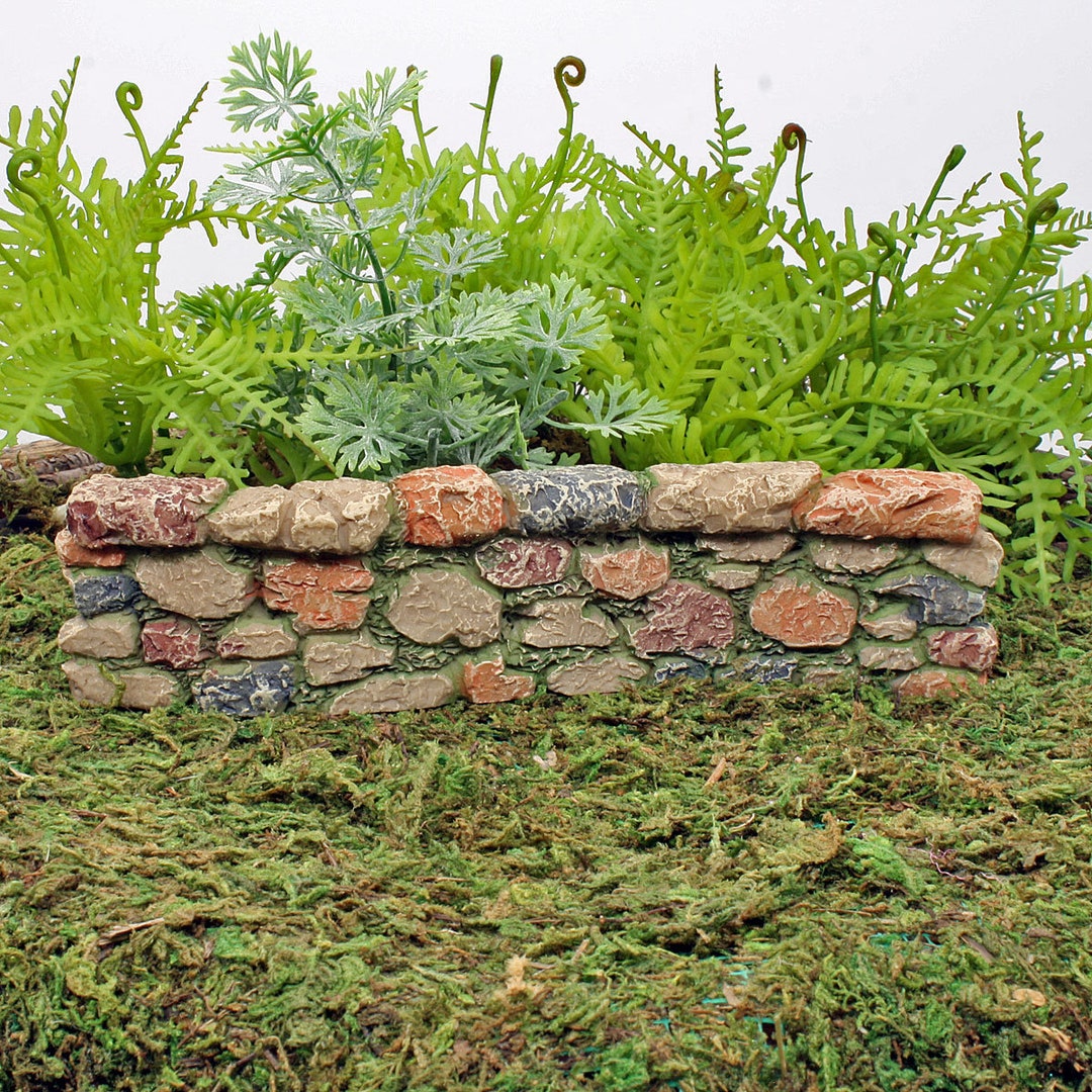 Curved Stone Wall, Miniature Stone Effect Curved Wall for Fairy Garden ...