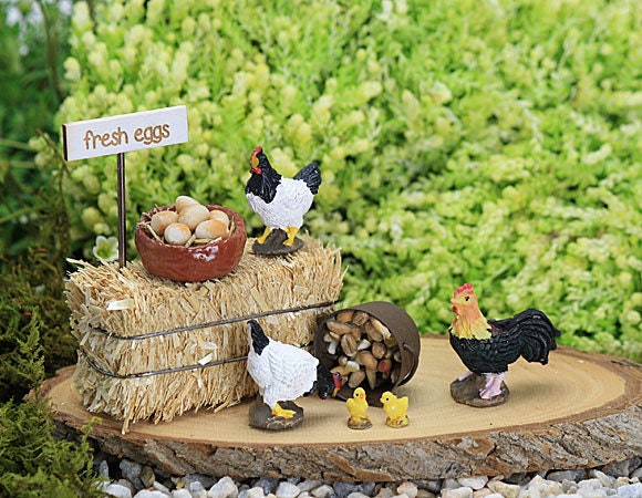 Chicken & Free Range Egg Set Cockerel Chicks Hay Bale - Etsy