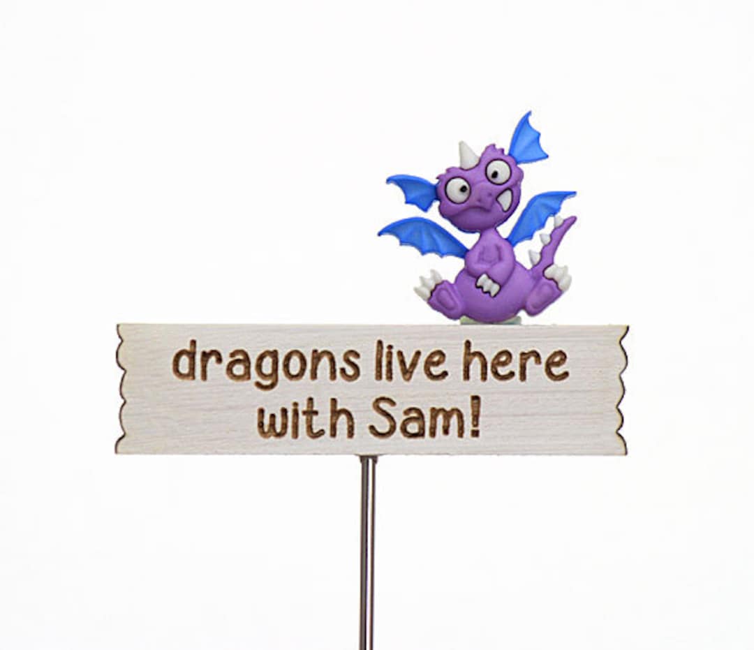 Personalised Miniature Dragon Sign - Custom Sign - Fairy Garden Sign ...