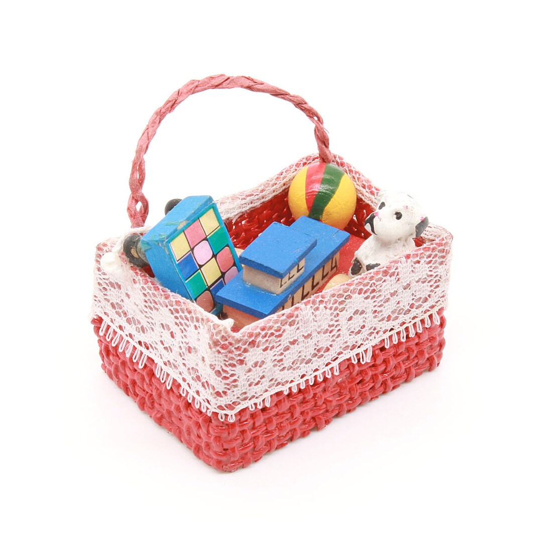 Miniature Toy Box, Dolls House Toy Box, Miniature Box of Toys, Two ...