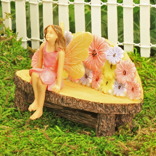 Pretty Flower Garden Bench Miniature Bench Wooden Effect - Etsy UK