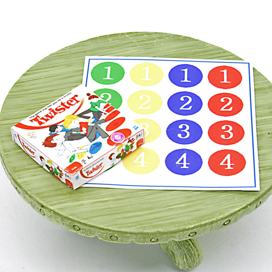 Mini Twister Mat and Box, Doll House Twister, 1/12th Scale Twister Mat ...