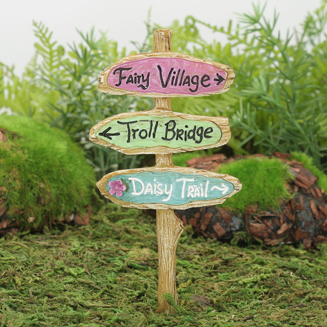 Fairy Sign Post, Miniature Fairy Garden Sign Post, Sign Post for Fairy ...