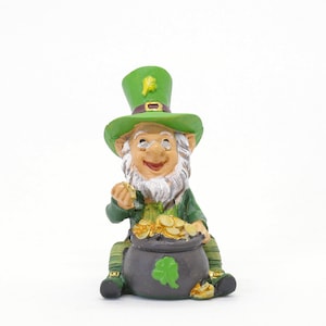 Miniature Leprechaun, Sitting With a Pot of Gold or Standing With a ...