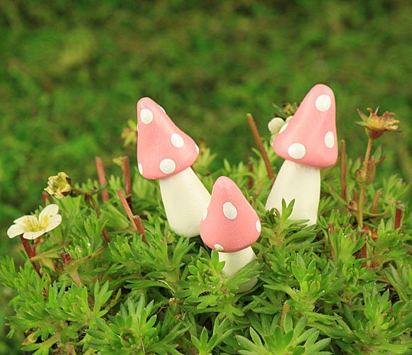Set of 3 Woodland Mushrooms Fairy Garden Mushrooms Fairy - Etsy UK