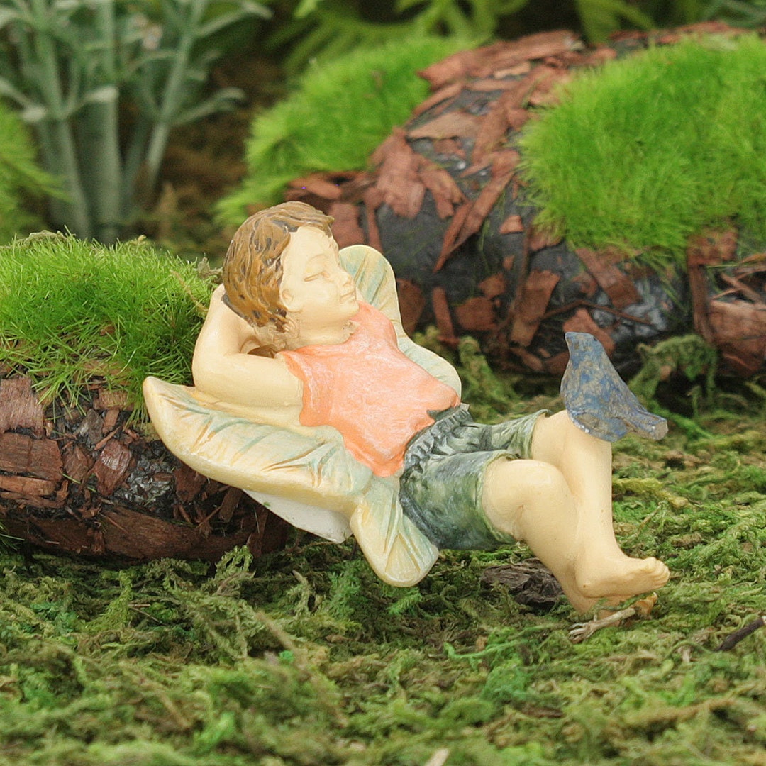 Snoozing Sam Fairy Figure, Sleeping Boy Fairy, Fairy and Blue Bird ...