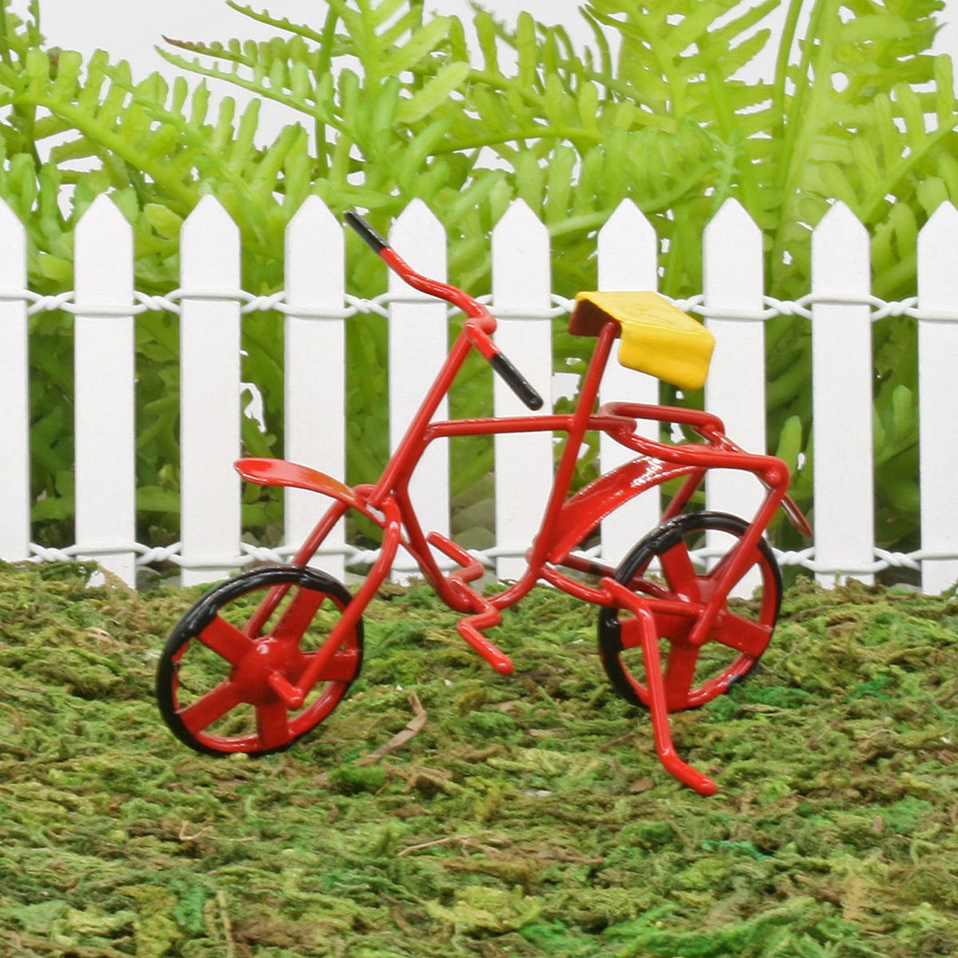 Little Red Bike, Miniature Fairy Garden Bike, Dolls House Bike, Fairy ...