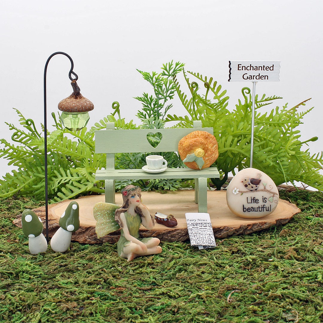 Fairy Garden Gift Set, Sage Green Collection 10 or 6 Piece Starter Pack ...