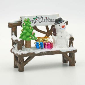 Christmas Log Style Bench, Miniature Fairy Garden Christmas Bench, Log ...