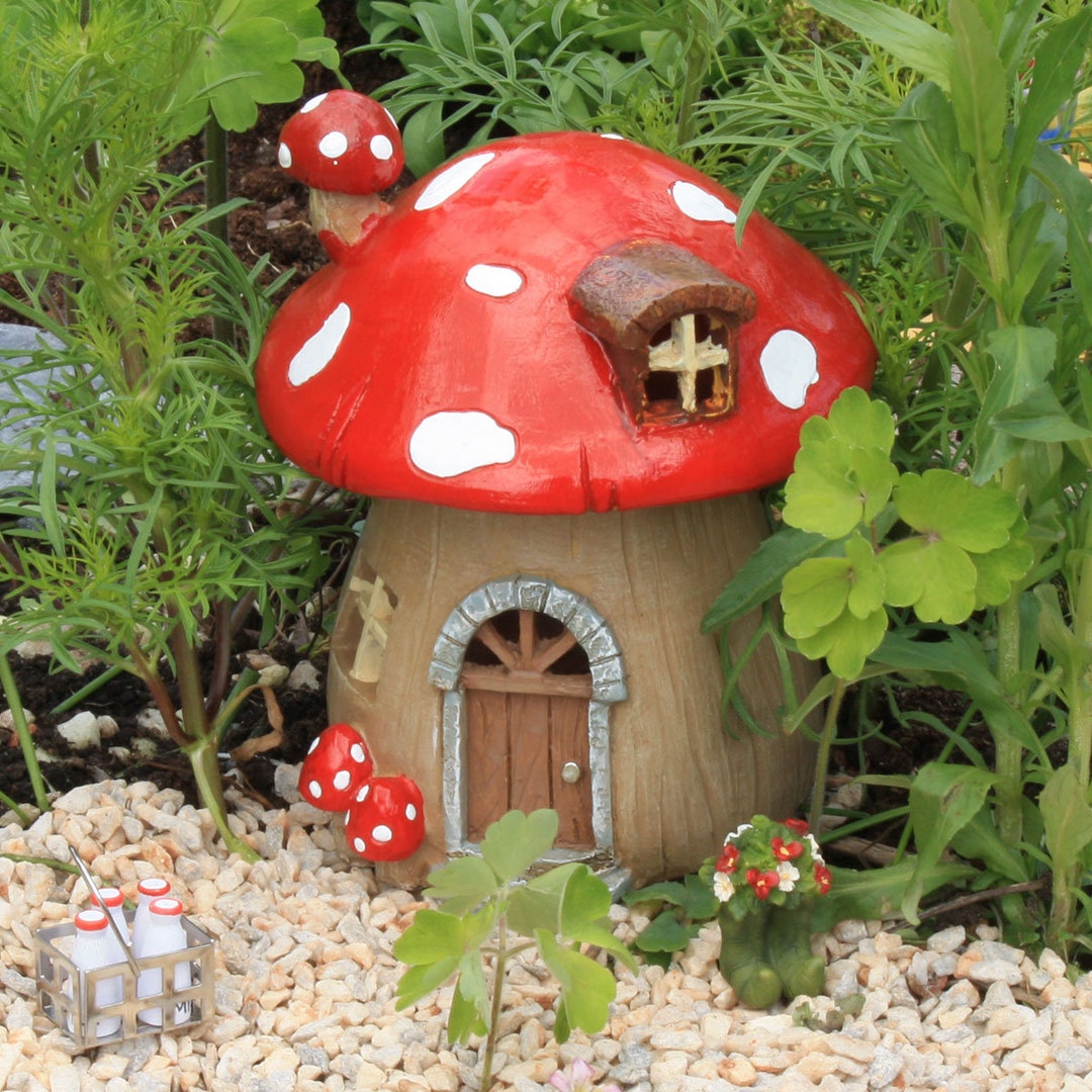Mushroom Fairy House With LED Lights, Toadstool Fairy House, Mushroom ...
