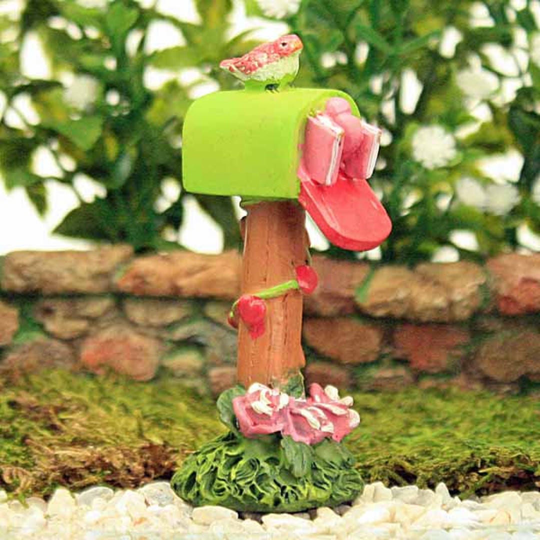 Pink & Green Fairy Mailbox, Fairy Letterbox, Fairy Mail, Fairy Garden ...