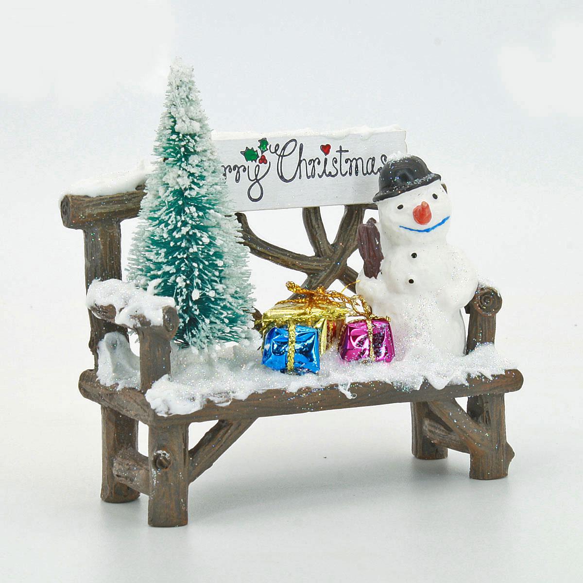 Christmas Log Style Bench, Miniature Fairy Garden Christmas Bench, Log ...