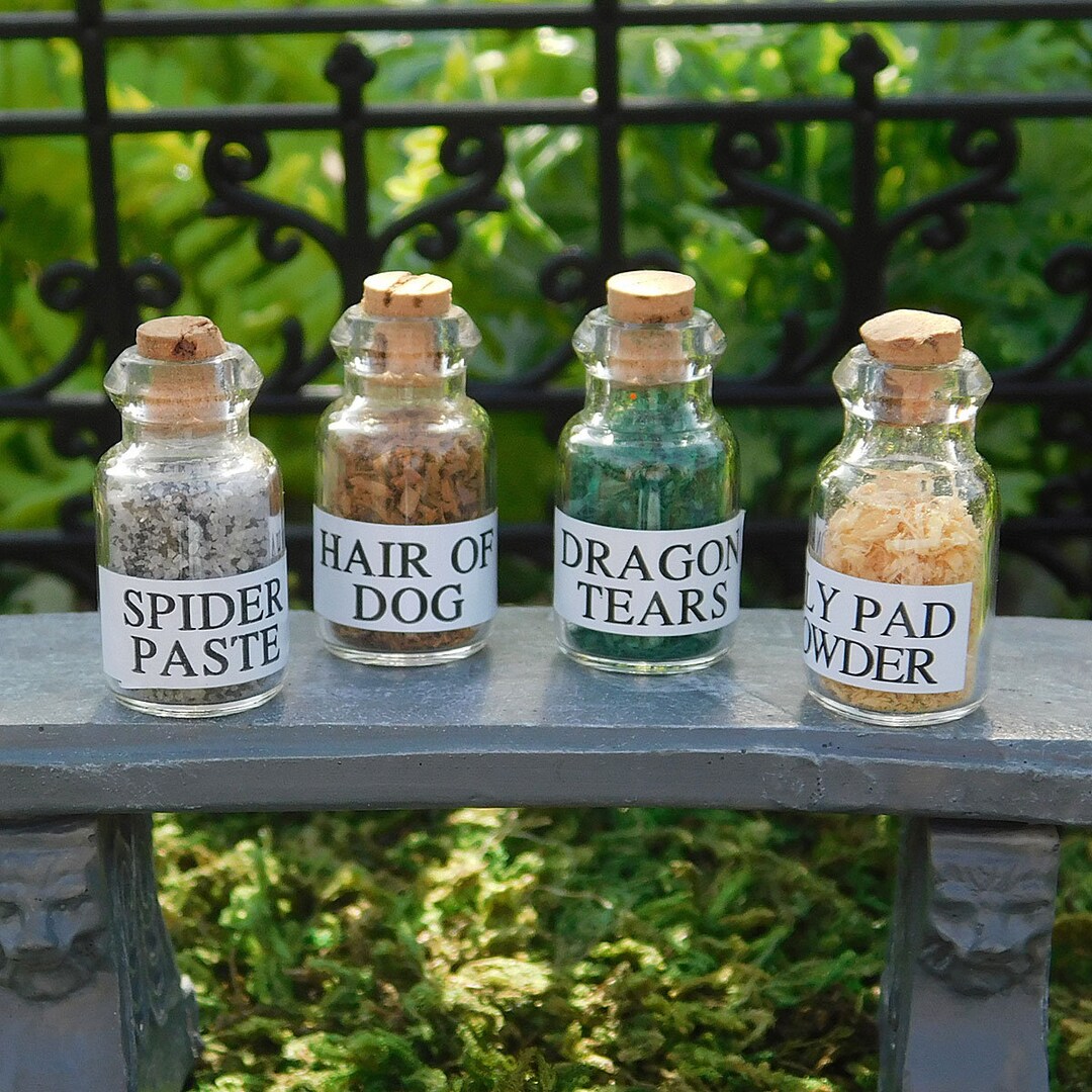 Miniature Witches Potions, Glass Jar of Witch Potion, Book of Potions ...