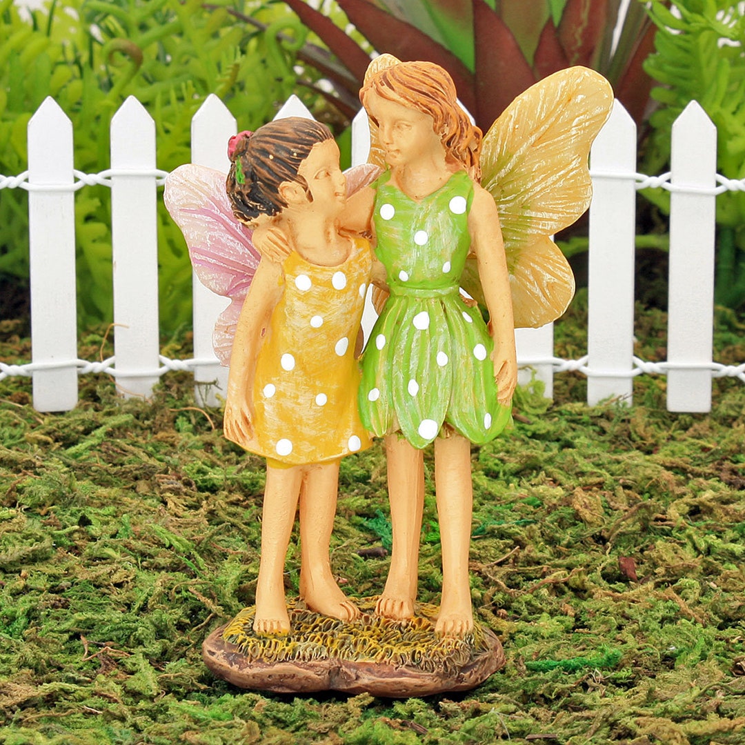Polka Dot Fairy Sisters, Miniature Standing Fairies, Sister Fairies ...