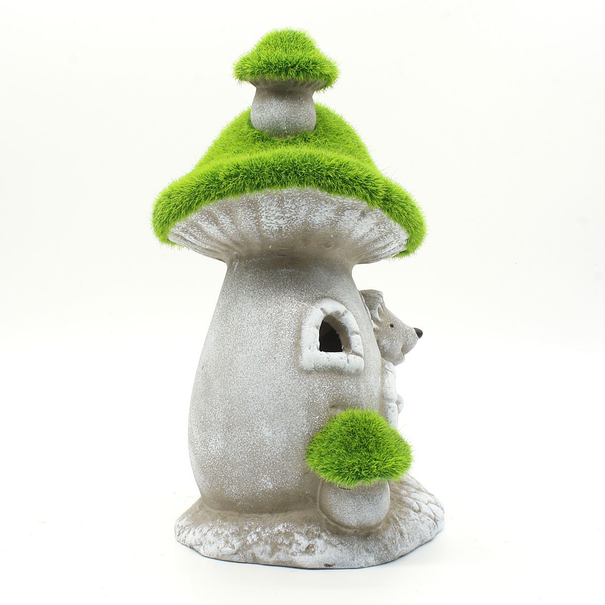 Toadstool Fairy House With Grassy Roof and Hedgehog Fairy - Etsy