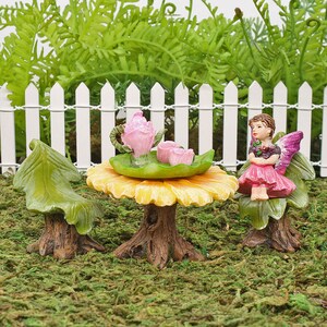 Pink Rose Fairy Tea Set, Miniature Fairy Garden Tea Set, Tea Pot, Tea ...