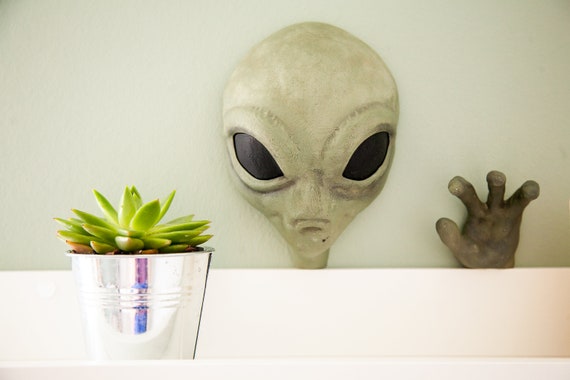 Cute Alien Head Decor Art Alien Wall Decor Sci Fi Fantasy | Etsy