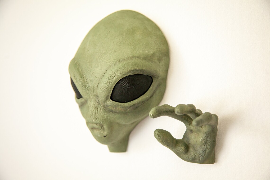 Cute Alien Head Decor Art, Alien Wall Decor, Sci Fi Fantasy Art 3d ...