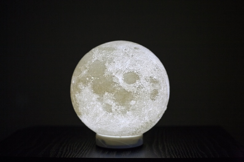 Moon Night Lamp, 3D Printed Lamp, Modern Desk Lamp, Astrology, Solar ...