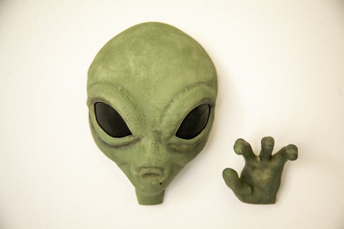Cute Alien Head Decor Art Alien Wall Decor Sci Fi Fantasy - Etsy