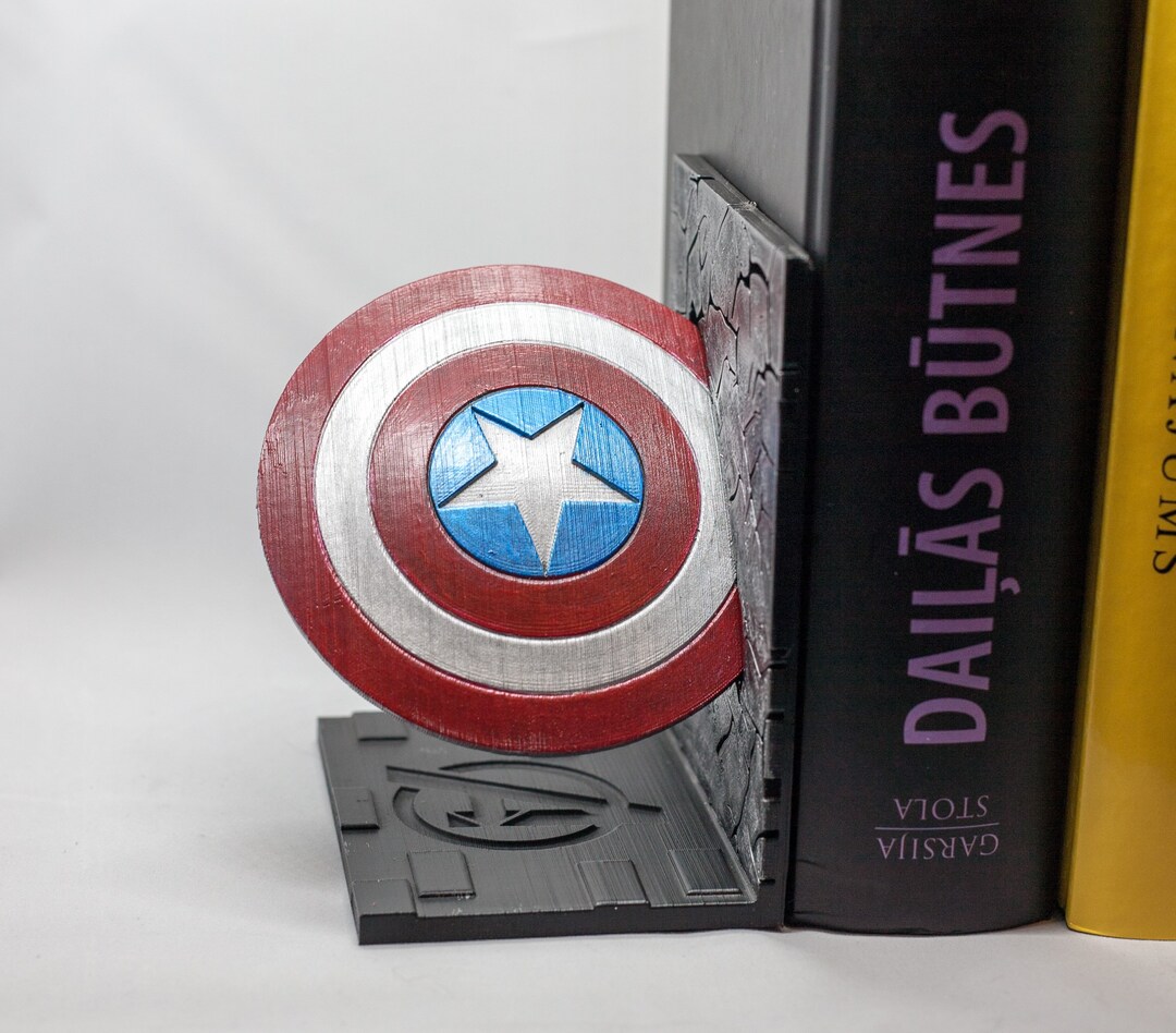 Decorative Book End Inspyred by Captain America Shield Avengers Endgame ...